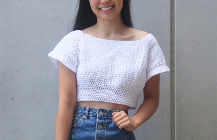 Off the Shoulder Crop Top - Free Crochet Pattern + Video tutorial - For ...