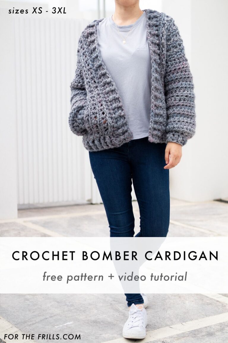 Chunky Bomber Jacket with Pockets! Free Crochet Pattern + Video Tutorial