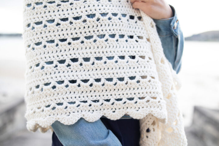 Easy Scallop Wrap for Any Season! - Free Pattern + Video | For The Frills