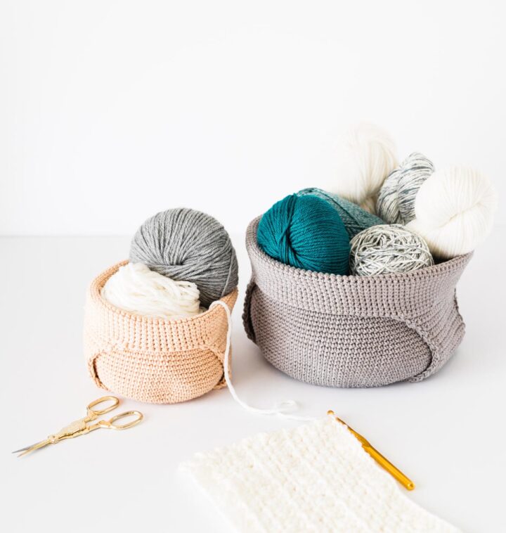 Crochet Yarn Basket Pattern